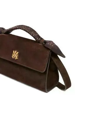 Amiri Long Ma Pochette Suede Bag With Ma Icon Hardware - Brown