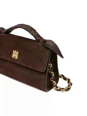Amiri Long Ma Pochette Suede Bag With Ma Icon Hardware - Brown
