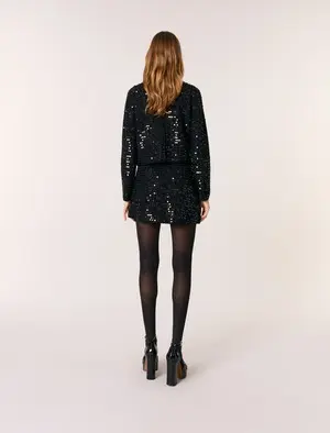 Maje Sequin-embellished Cropped Cardigan