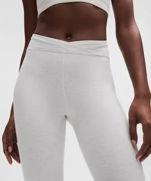 Lululemon Softy Suedey Cross-waist 25" Tights - Crescent Moon/white