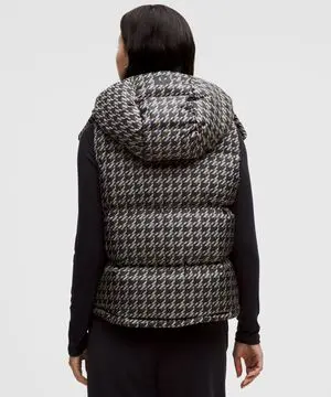 Lululemon Wunder Puff Cropped Vest - Horizon Houndstooth Brown Multi
