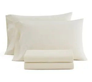 MARTHA STEWART Stripe White/buttercup Cotton Ki Ng Sheet Set - One-color