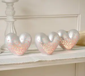 VALERIE PARR HILL S/3 Illuminated Hearts With Confetti Heart Pattern - One-color