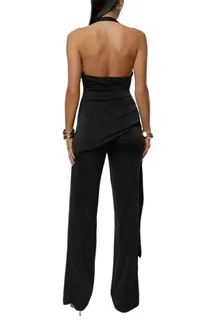JLUXLABEL Drape Halter Jumpsuit