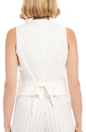 Karen Kane Stripe Cotton Blend Vest