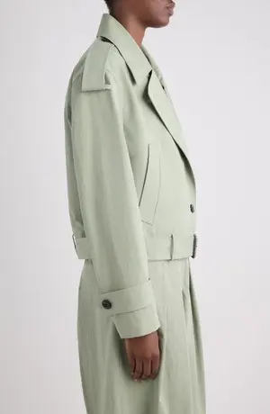 Dries Van Noten Washed Cotton Poplin Moto Jacket