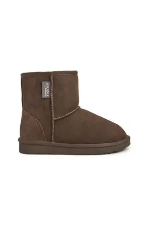 CELTIC & CO. Sheepskin Lined Ankle Boots - Chocolate