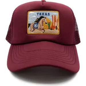 REY TO Z Rey To Z Texas Postcard Trucker Hat Burgundy