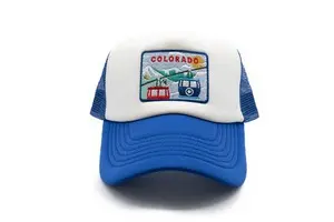 REY TO Z Colorado Postcard Trucker Hat - Royal Blue & White