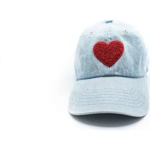 REY TO Z Terry Heart Baseball Cap - Denim