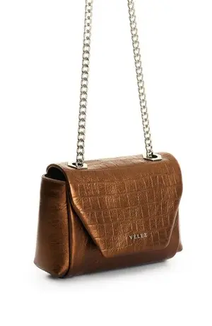 VELEZ Mini Lili Croc-embossed Leather Crossbody Bag