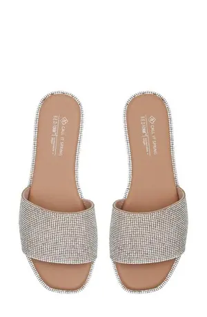 CALL IT SPRING BY ALDO Shimmerr Crystal Embellished Slide Sandals