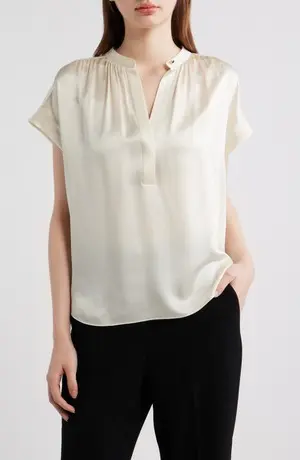Creme White Silk Blouses