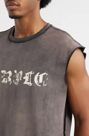 PURPLE BRAND Sleeveless Cotton Graphic T-shirt