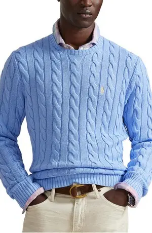 Polo Ralph Lauren Cable Knit Cotton Sweater - Austin Blue