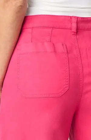 LIVERPOOL High Waist Patch Pocket Crop Wide Leg Pants - Diva Pink