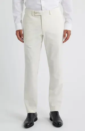 JACK VICTOR Piero Flat-front Stretch Cotton & Wool Pants - Off White
