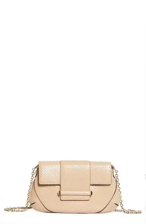 JIMMY CHOO Bar Snake Embossed Leather Wallet On A Chain - Chai/shiny Gold