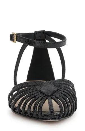 Jessica Simpson Pointed Toe Ankle Strap Sandal - Black 03