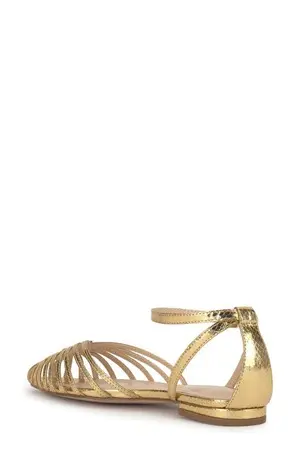 Jessica Simpson Pointed Toe Ankle Strap Sandal - Gold