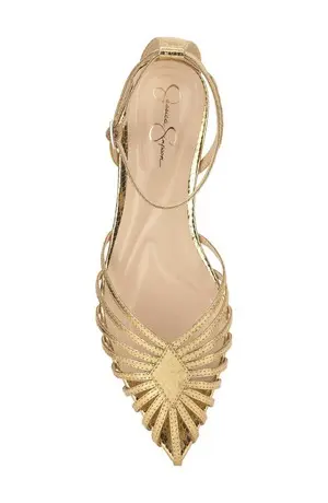 Jessica Simpson Pointed Toe Ankle Strap Sandal - Gold