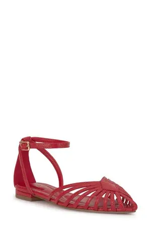 Jessica Simpson Pointed Toe Ankle Strap Sandal Red Muse
