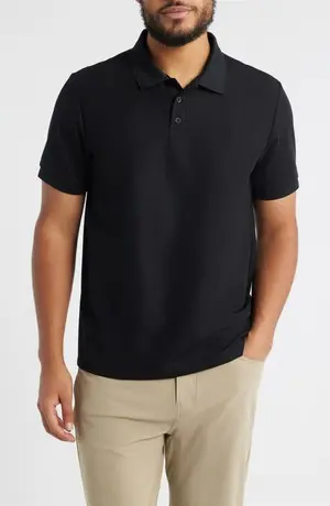 Zella Textured Performance Polo - Black