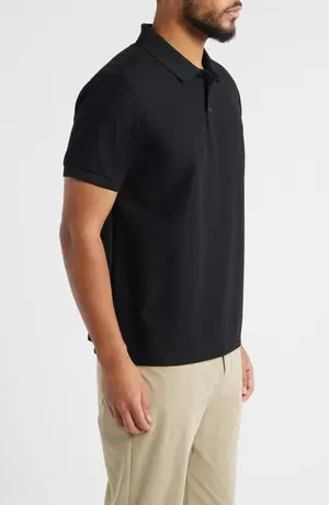 Zella Textured Performance Polo - Black