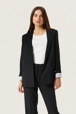 SOAKED IN LUXURY Slshirley Notched Lapel Blazer