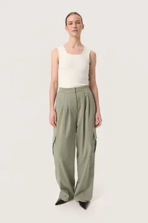 SOAKED IN LUXURY High Waist Cargo Trousers
