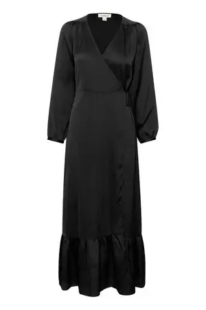 SOAKED IN LUXURY Slioana Maxi Length V-neck Wrap Dress