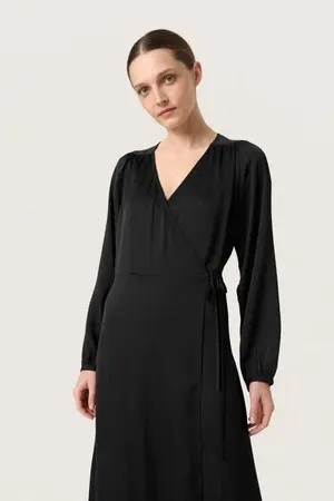 SOAKED IN LUXURY Slioana Maxi Length V-neck Wrap Dress