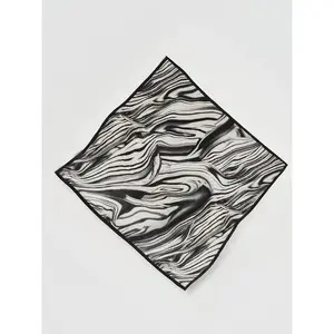 Misook Marble Print Silk Scarf
