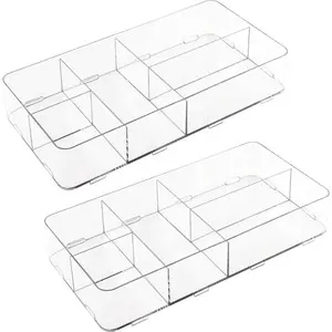 IDESIGN Clarity Interlocking 5-section Drawer Organizerset Of 2 - Clear