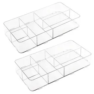 IDESIGN Clarity Interlocking 5-section Drawer Organizerset Of 2 - Clear