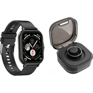 PURSONIC Smart Watch And Wellness Ring Bundle - Black