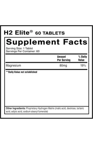 QUICKSILVER SCIENTIFIC H2 Elite Molecular Hydrogen Magnesium Malate Water Tablets