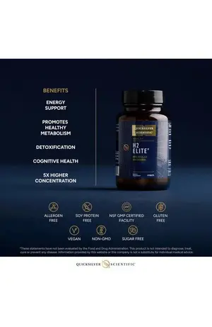 QUICKSILVER SCIENTIFIC H2 Elite Molecular Hydrogen Magnesium Malate Water Tablets