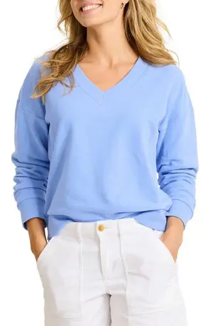Tommy Bahama Marina Del Mar Cotton V-neck Sweatshirt - Grape Pools