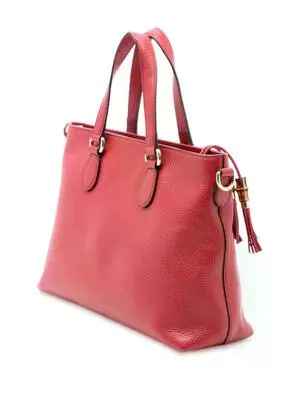 Gucci Leather Bamboo Tassel Satchel