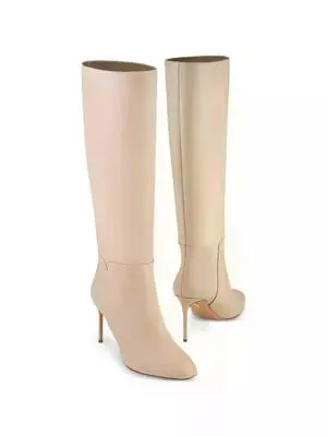 AQUAZZURA Almond Toe Knee-high Stiletto Boots