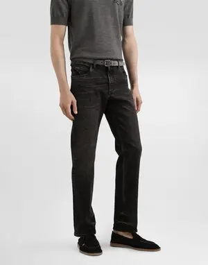 Dolce & Gabbana Denim Trousers With Dg Patch