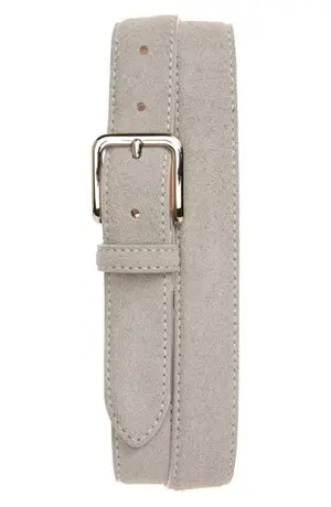 Vince Alex Stitched Suede Belt - Smoke