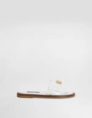 Dolce & Gabbana Nappa Leather Flat Slippers - White