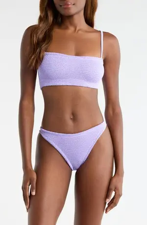 Hunza G Gigi Crinkled Two-piece Swimsuit - Lilac