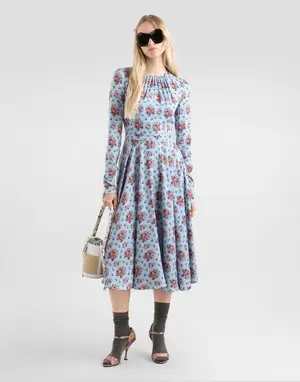 Dolce & Gabbana Floral-print Charmeuse Long Dress