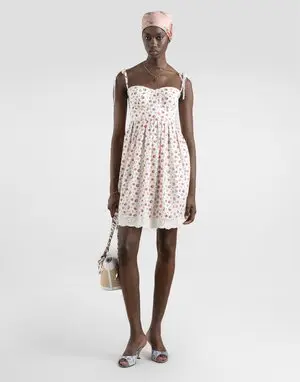 Dolce & Gabbana Rose-print Short Poplin Dress - Multicolor