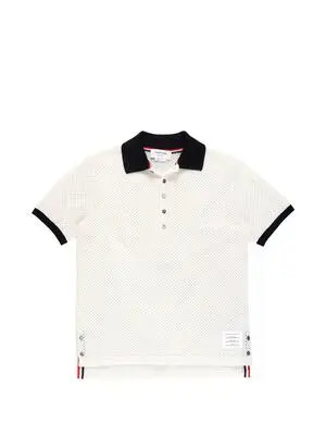 Thom Browne Mesh Cashmere Polo - Neutrals