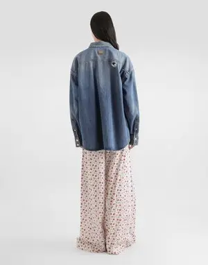 Dolce & Gabbana Rose-print Poplin Trousers - Multicolor