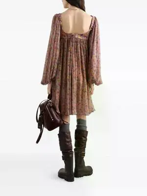 Dolce & Gabbana Floral Puff-sleeve Dress
